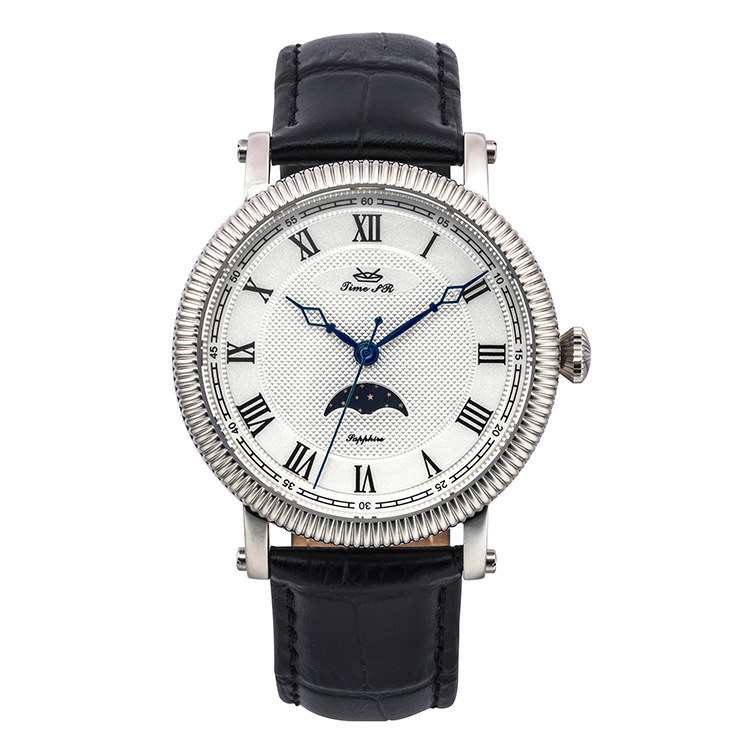 40mm Sapphire Dial Window Waterproof Men's Leather Watch with Japan ...